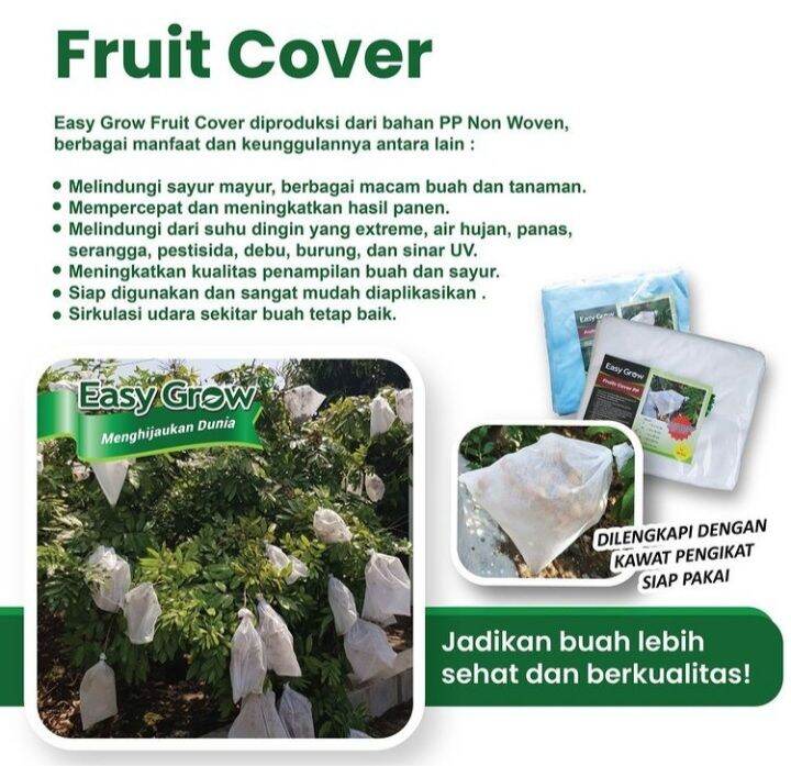 1 PACK (LARGE) PEMBUNGKUS BUAH (L) (25 x 30 cm) EASY GROW WARNA PUTIH ...