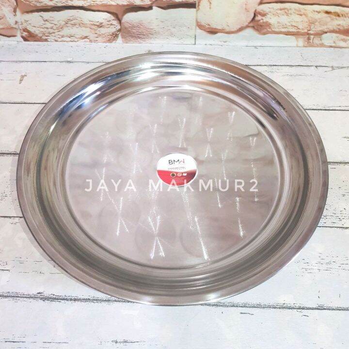 Nampan Bulat Polos Stainless 30 CM / Baki Nampan Bulat Stainless Stell ...