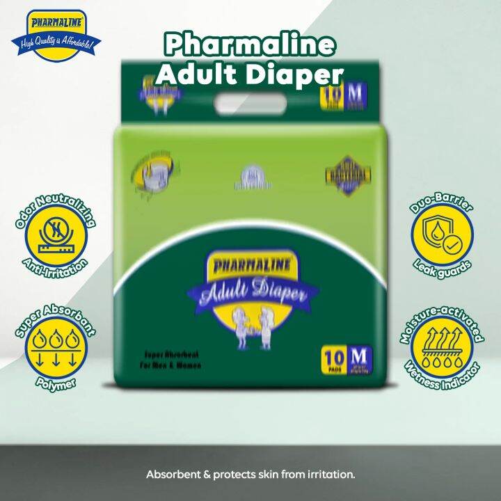 PHARMALINE Adult Diapers Medium 2's | Lazada PH