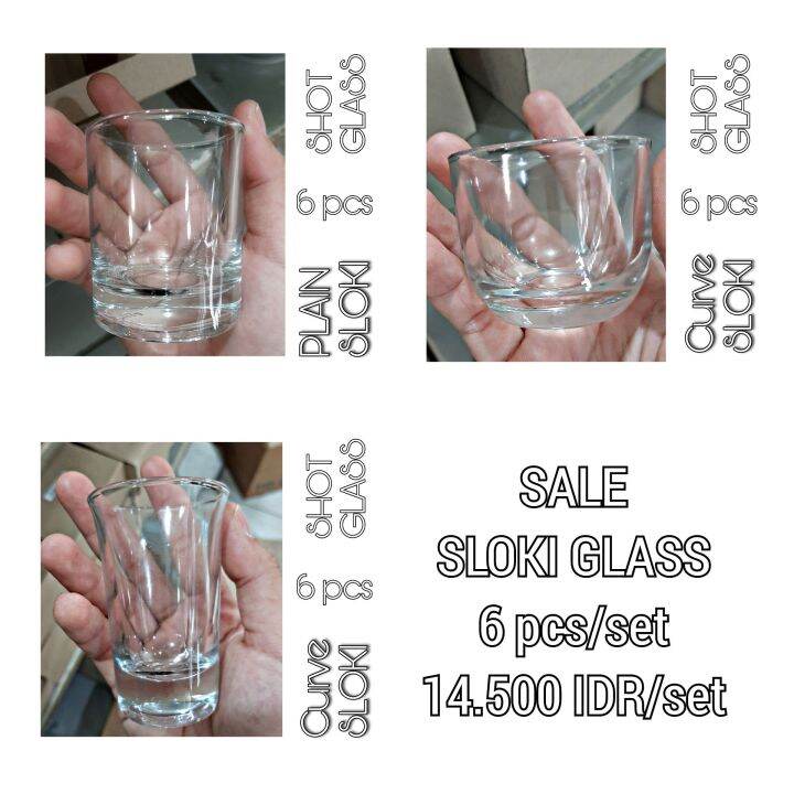 GELAS SLOKI MURAH / SLOKI GLASS MINI KACA POLOS SELOKI BISA UNTUK ...