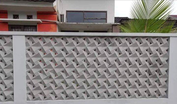 roster beton minimalis anti tampias motif kipas hiasan dinding warna ...