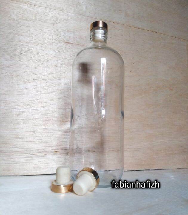 Botol kaca 1 liter botol bensin botol jamu botol jus plus tutup ...