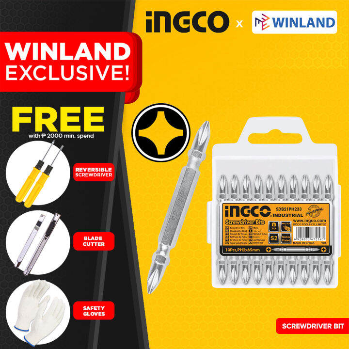 INGCO by Winland Magnetic Double Ended Screwdriver Screw Driver Bits ...