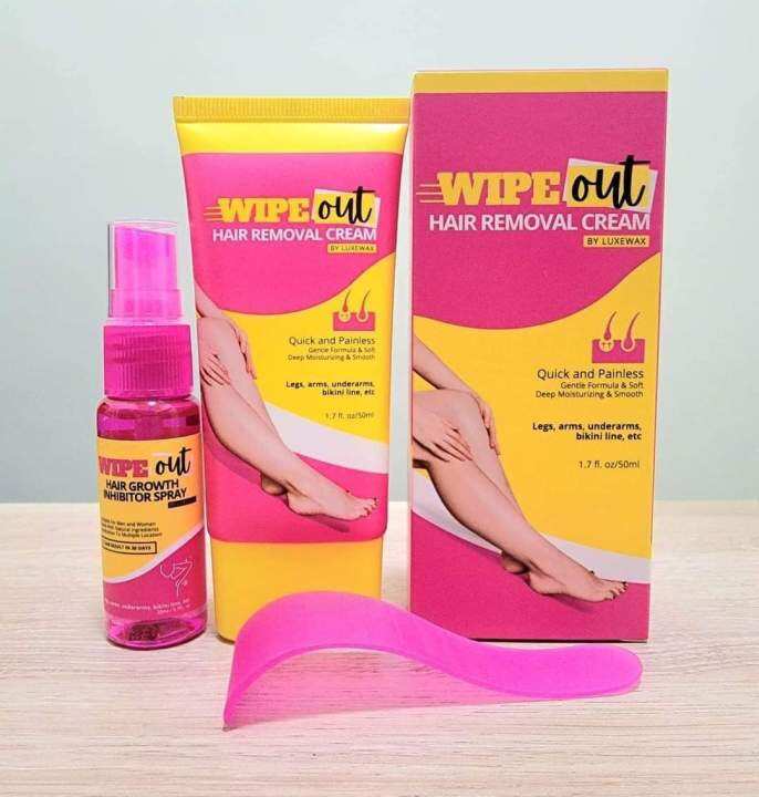 Wipeout Hair Removal Cream and Hair Growth inhibitor spray | Lazada PH