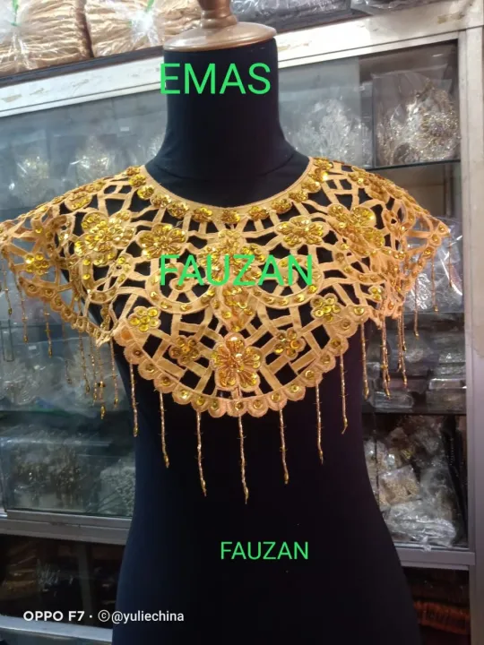 Hiasan dada adat betawi // Teratai betawi // Aksesoris dada bordir adat ...