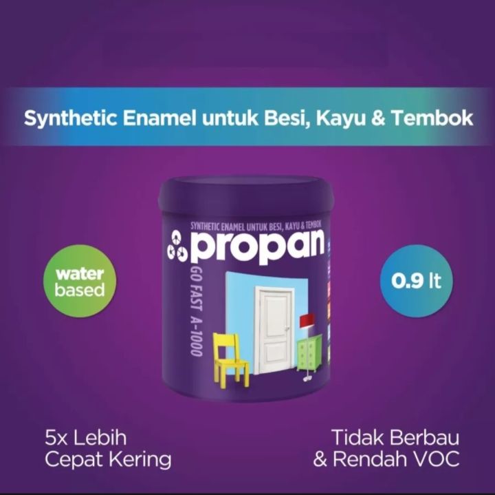 Cat Kayu Besi Tembok Propan Go Fast A-1000 0.9 Liter Water Based Campuran Air Bukan Ftalit ...