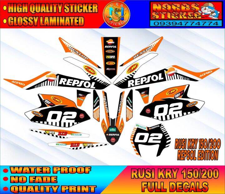 RUSI KRY 200 Repsol edition full body Decals | Lazada PH