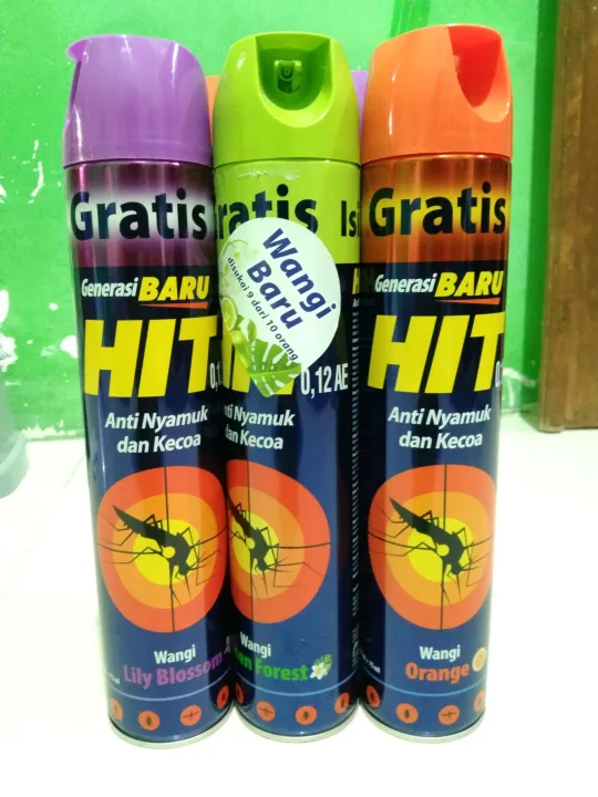 HIT Aerosol 600ml +75ml Obat Semprot Anti Nyamuk Pembunuh Racun ...