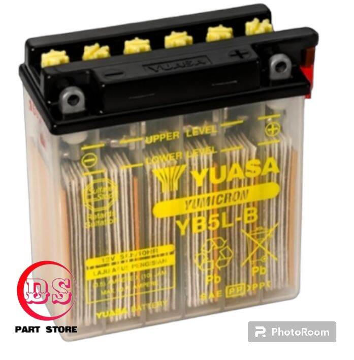 AKI ACCU YUASA YB5LB 12V-5AH ( BASAH ) 12 VOLT - 5 AMPERE ( GRAND / SUPRA / LEGENDA / ALFA ...