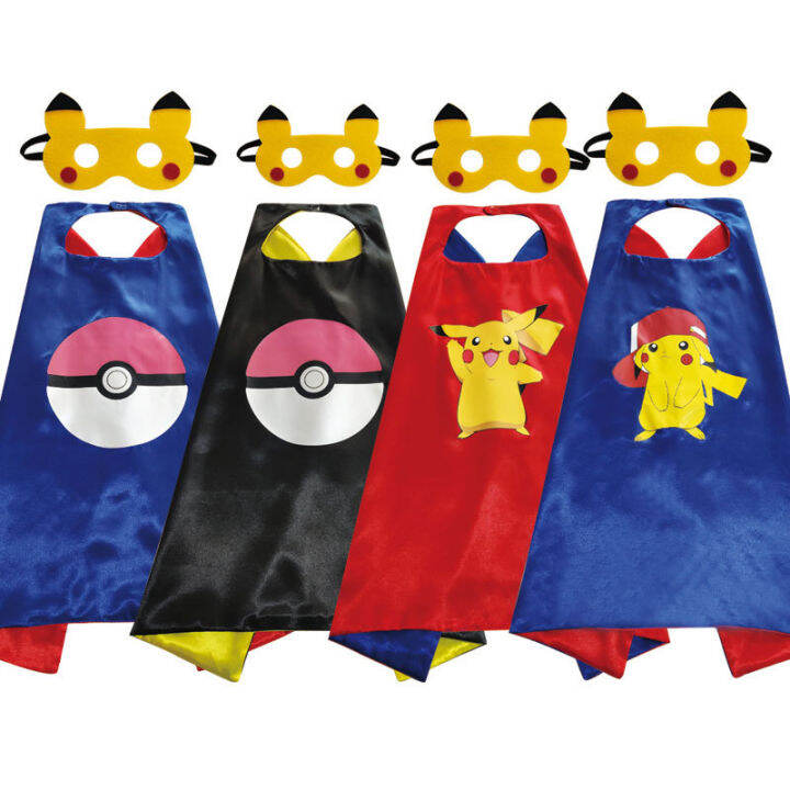 อะนิเมะ Pikachu Pokemon Capes ชุดฮาโลวีน Pikachu อะนิเมะเครื่องแต่งกาย ...