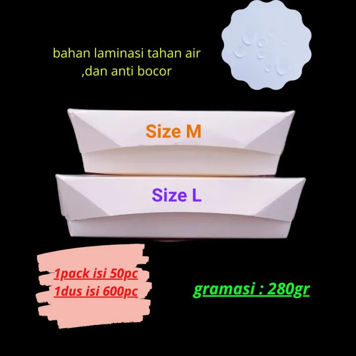 paper lunch box size M L dus kotak nasi kertas (ISI 10) | Lazada Indonesia