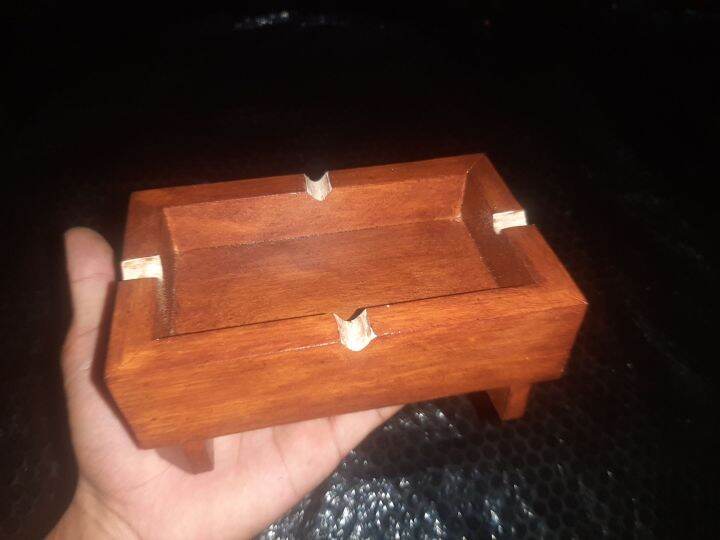Asbak rokok kayu P=14,5cm L=9cm T=6cm, warna natural, kuning yellow ...
