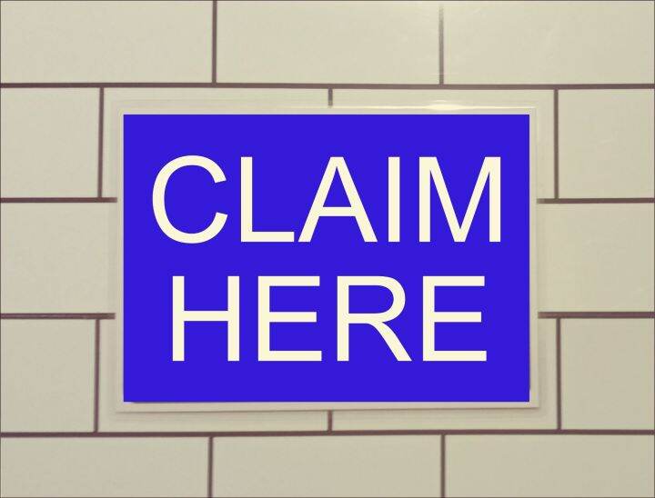 CLAIM HERE Plastic Laminated Photopaper Signage | Lazada PH