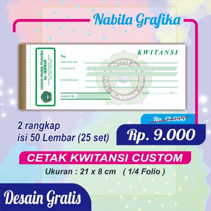 cetak kwitansi custom / kwitansi 3 rangkap / kwitansi / kwitansi ...