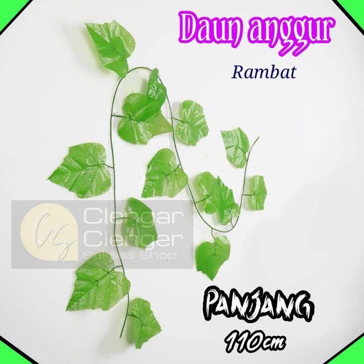 Daun rambat anggur artificial panjang 110cm daun sintetis plastik ...