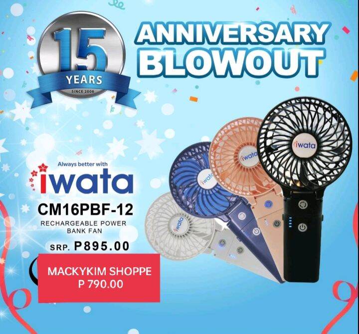 Powerbank Multifunction Fan IWATA | Lazada PH