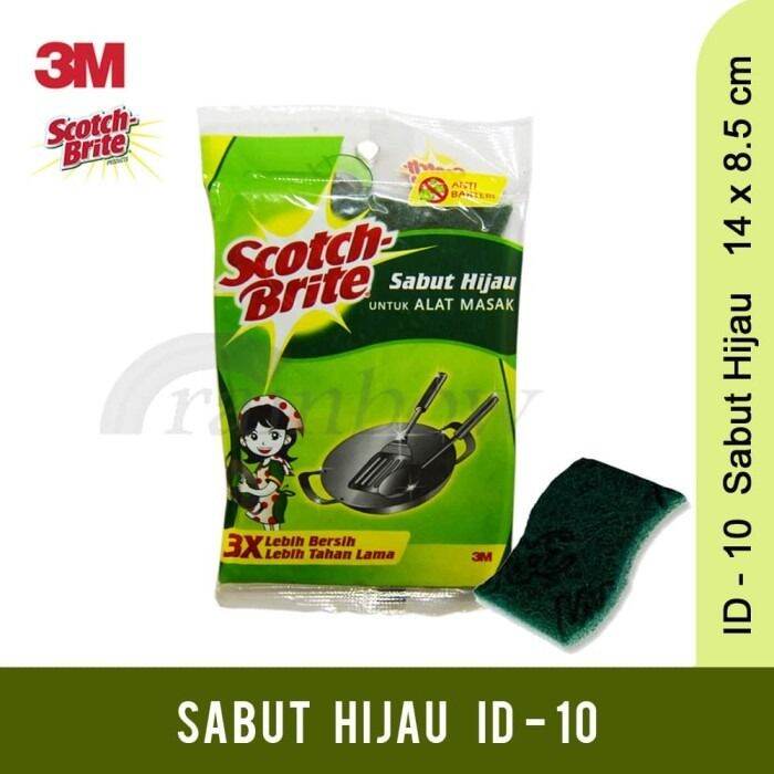 3M SCOTCH BRITE , SABUT HIJAU , CUCI PIRING , ID 10 , Sabut hijau 3M ...