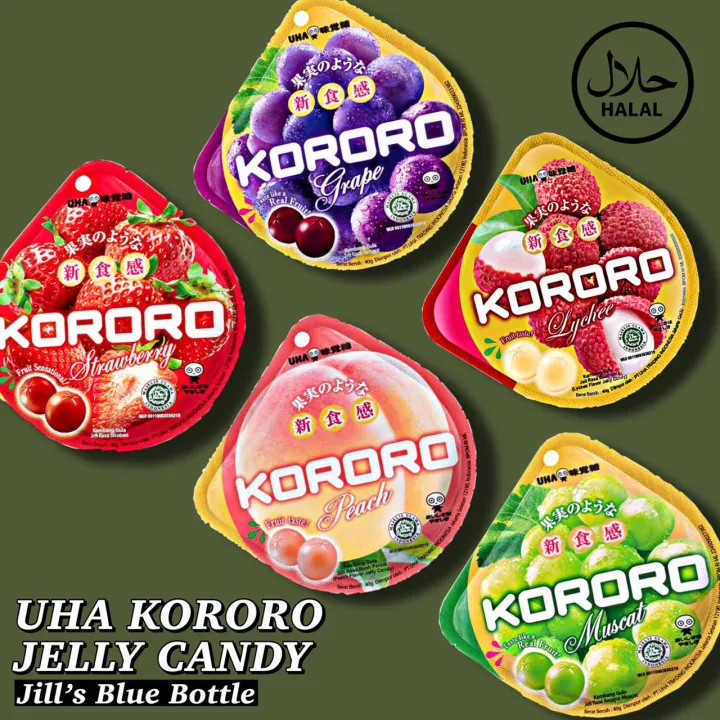 Kororo UHA jelly candy Peach, Strawberry, Grape, Muscat, Lychee 40g | Lazada Indonesia