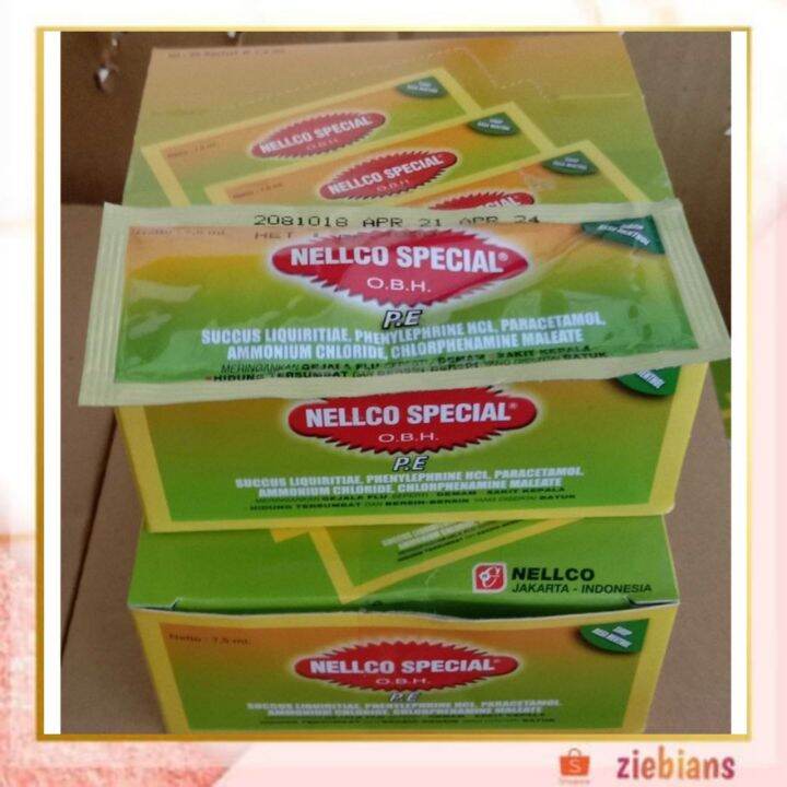 Nelco Special PE Sachet 1 Box isi 25 Sachet Obat Batuk, Pilek, Flu ...