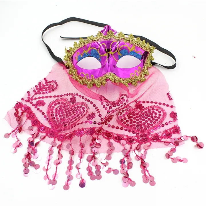 Children's Day Mask Indian Dance Belly Dance Mysterious Princess Veil ...
