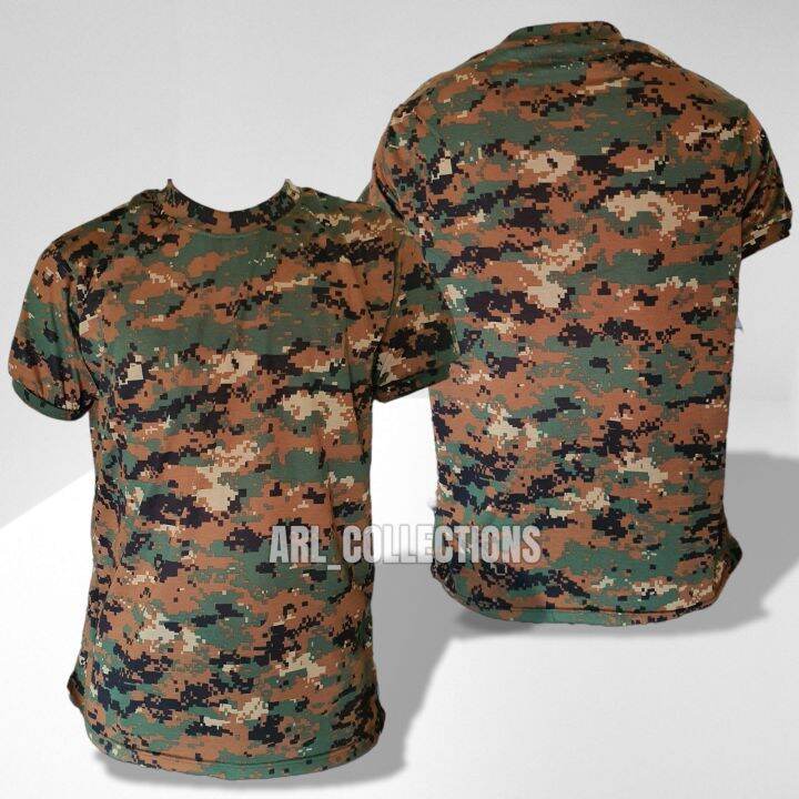kaos pendek loreng marpat digital coklat | Lazada Indonesia