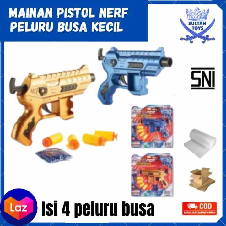 Pistol nerf peluru busa pistol softgun soft bullet kecil murah | Lazada ...