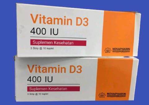 VITAMIN D3 400 IU NOVAPHARIN ISI 1 BOX 30 TABLET & ECERAN 1 STRIP 10 ...