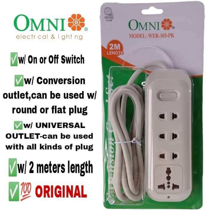 Omni Extension Cord/ Extension Wire w/ switch and Universal outlet ...