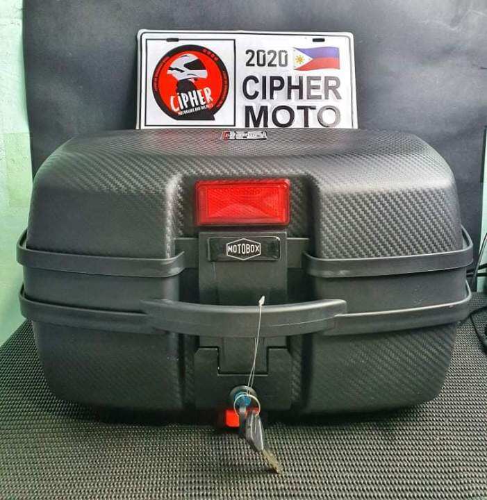 MOTOBOX 32 LITERS CARBON TOP BOX WITH BACKREST | Lazada PH