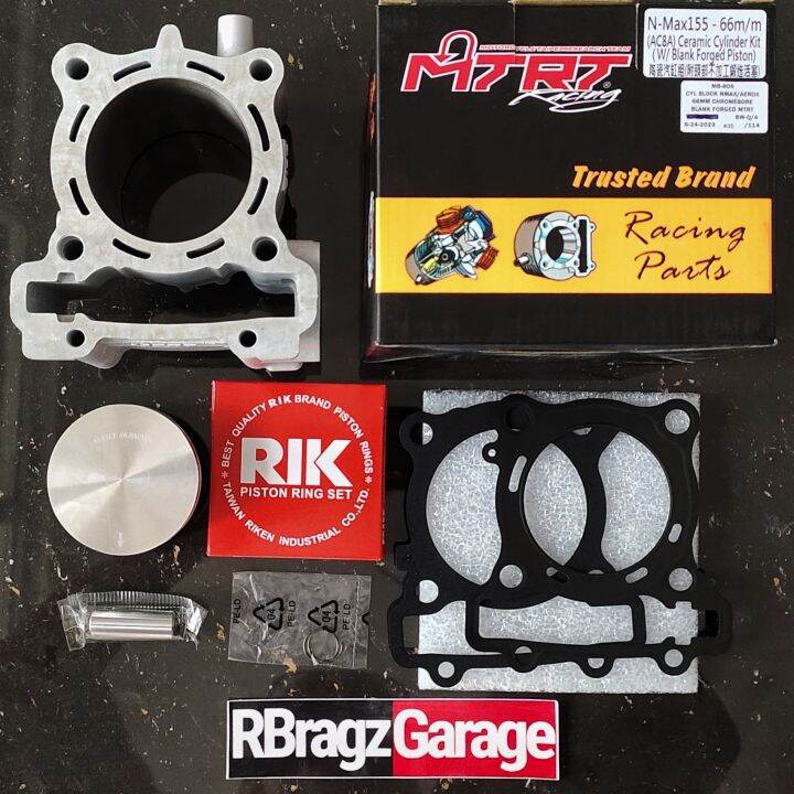 MTRT 66mm Chrome Bore Block Set w/ Blank Forged Piston - Nmax / Aerox ...