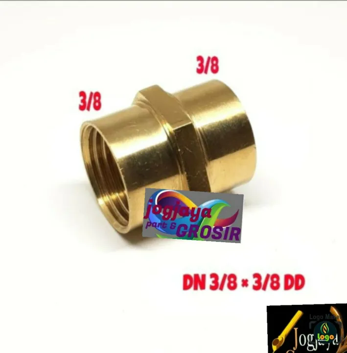 Dobel Nepel 3/8 x 3/8 DRAT DALAM - Kuningan Sambungan Pipa Gas / Air ...
