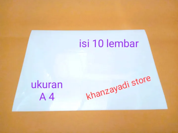 Kertas stiker sticker transparan transparant bening (glossy) A4/pack ...