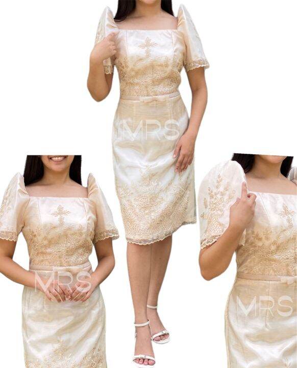 Filipiniana Dress Embroidered Off Shoulder Gown Philippine