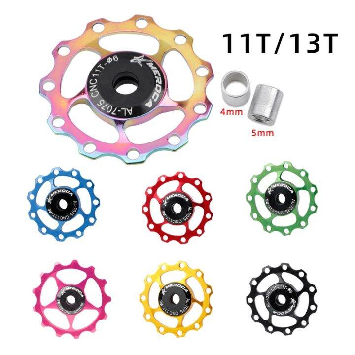 Metal Bearings MTB Road Bike Meroca Guide Pulleys 11T 13T Sealed Bearing 7/8/9/10 Speed Rear ...
