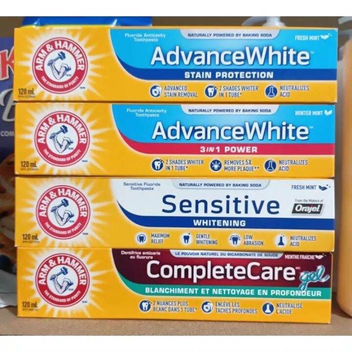 Arm & Hammer Advance White, Sensitive, Complete Care Toothpaste 120ml ...