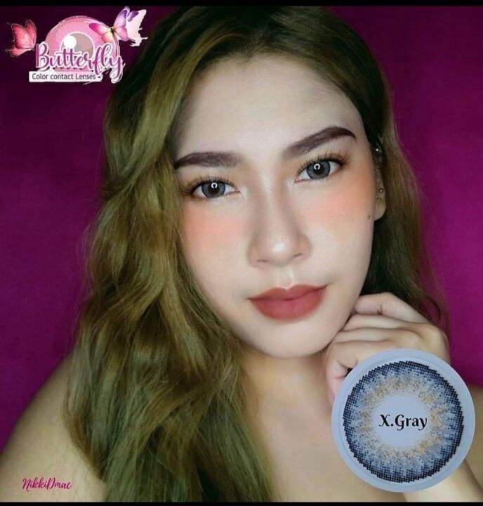 ,MISTY GRAY, XGRAY ,RADIANT GRAY ,Taylor blue gray BUTTERFLY CONTACT LENS WITH CASE | Lazada PH