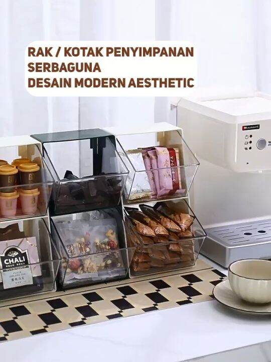 Dejavu Rak Meja Mini Laci Susun Transparan Rak Penyimpanan Aksesoris ...
