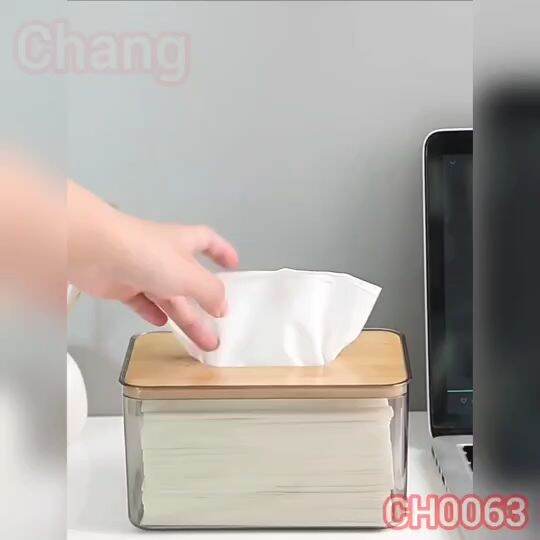 กล่องใส่ทิชชู่ กล่องทิชชู่ มีให้เลือก 3 ขนาด ฝาไม้อัด ดีไซส์ เรียบหรู CH0063 🔰โปรดอ่านรายละเอียด ...
