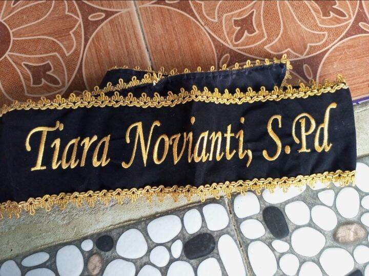 Selempang Sash Renda Bordir Beludru Bebas Nama | Lazada Indonesia