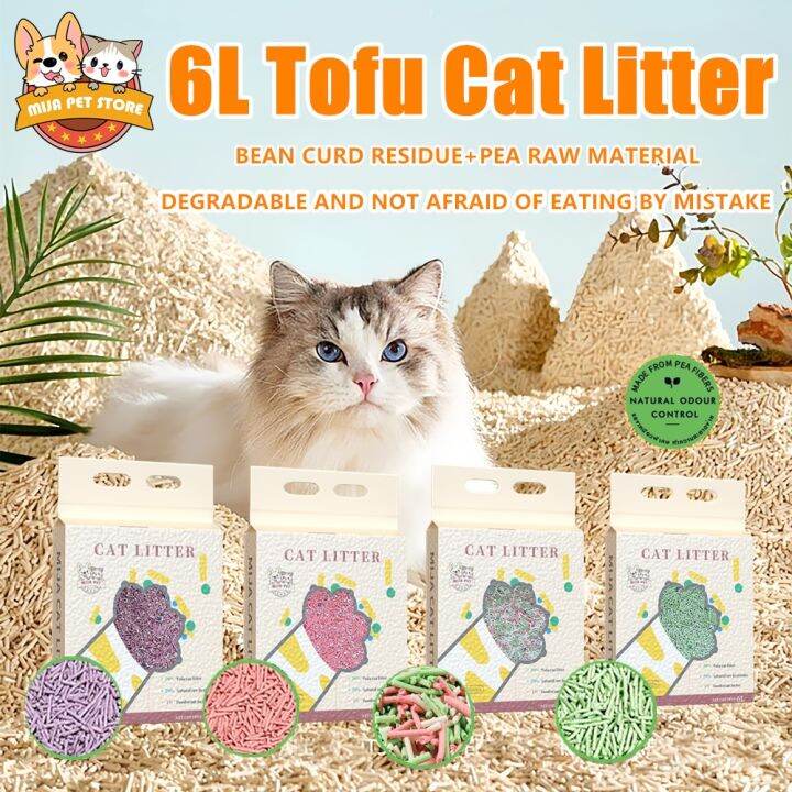 Mixed Cat Litter 6L Food Grade Plant Tofu Residue Made Kitty Litter Cat ...