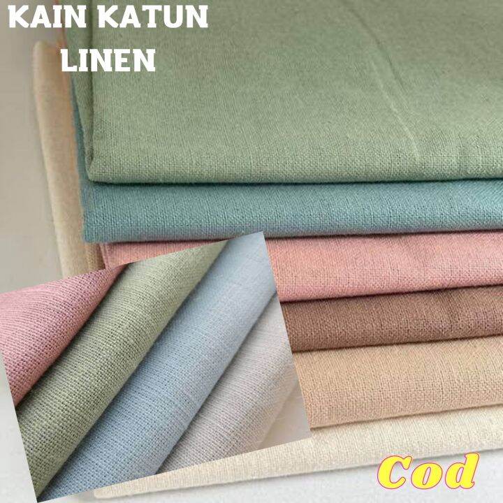 [0.5 Meter] Bahan Kain Katun Linen Rami Premium Meteran | Lazada Indonesia