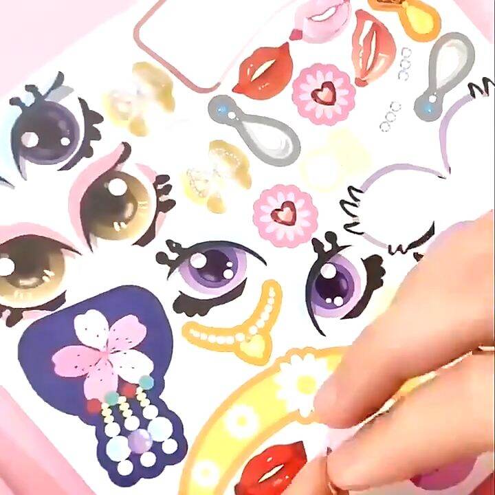 Fashionista Make A Face Sticker Book with 12 Pages and 100 Stickers ...