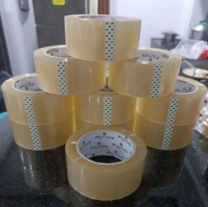 Polytape Packaging Tape size-2inches X 100 Meter (Clear) Super Strong ...