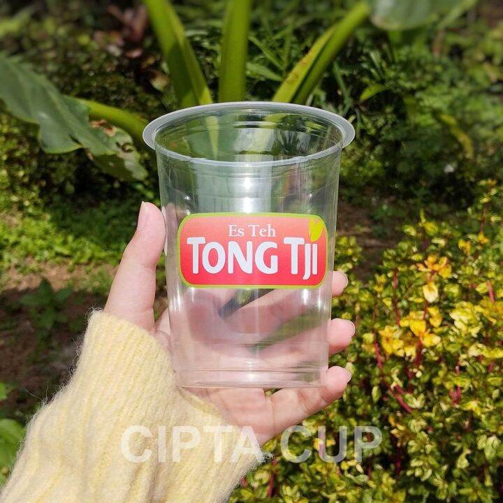 Sticker Label Cup Minuman Es Teh Tong Tji | Lazada Indonesia