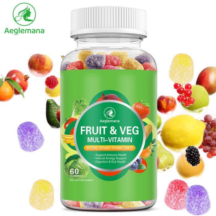Aeglemana Multivitamin Gummies Vc Vb Ve B6 B12 Multivitamin Relieves