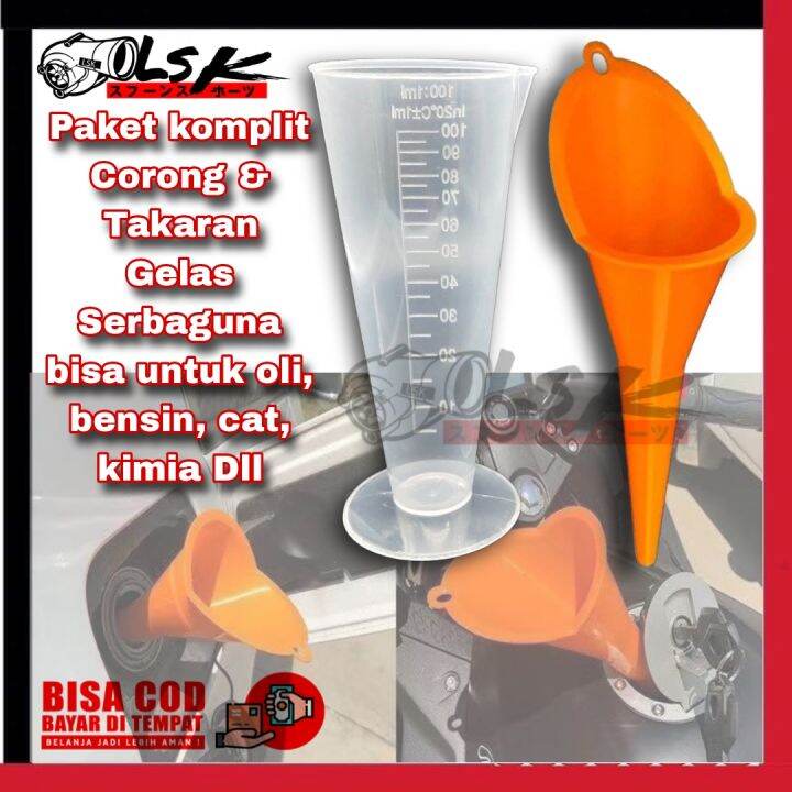 Paket Komplit Corong Oli serbaguna + Gelas Takaran Serbaguna Corong ...