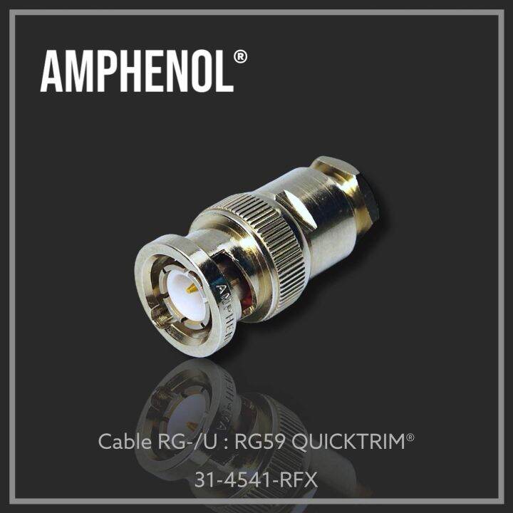 ขั้วต่อ BNC เข้าสาย RG59 Amphenol RF 31-4541-RFX connector RF coaxial ...