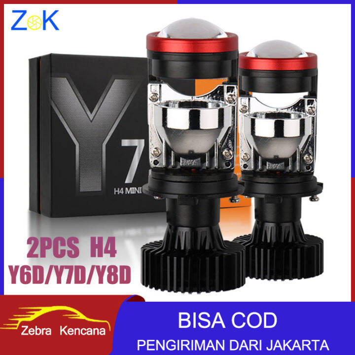 (Dikirim Dari Jakarta) 2Pcs Lampu Depan LED 80W/90W/100W Y6D/Y7D/Y8D H4 6000K Kualitas Tinggi ...