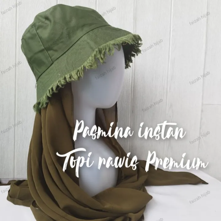 Pasmina Topi Viral/Hijab Pashmina Buket Rawis/ Bucket Rawis Pashmina ...