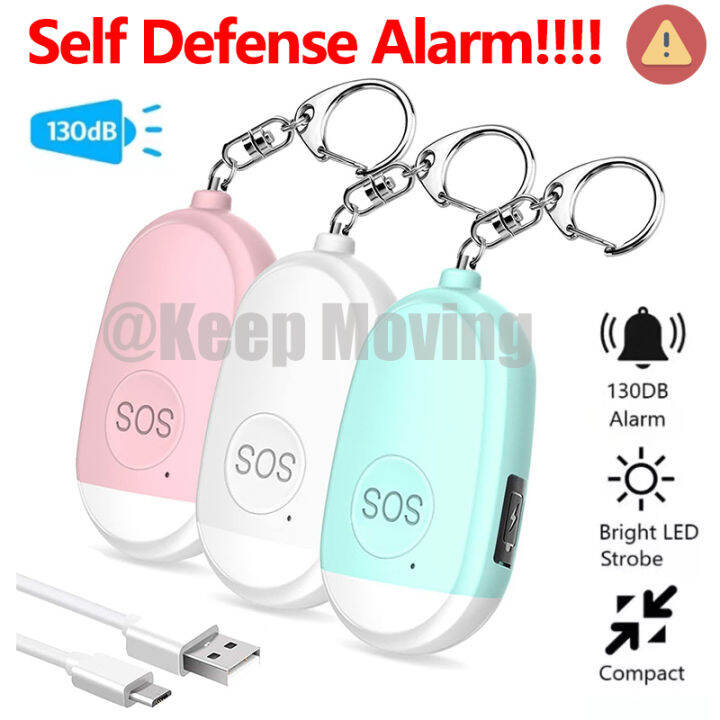 Self-Defense Tools for Girls 130DB Alarm Flashlight USB Rechargable ...